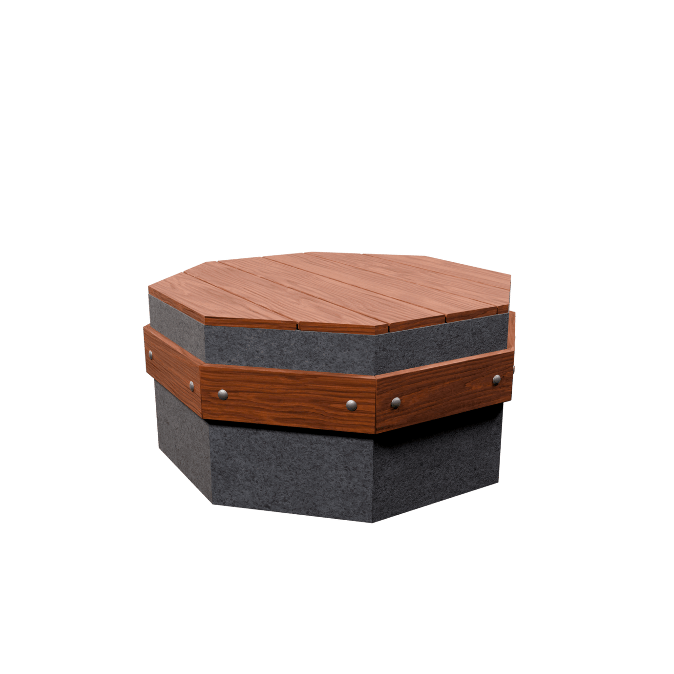 Octagon: An octagonal concrete bench – Patio Drummond